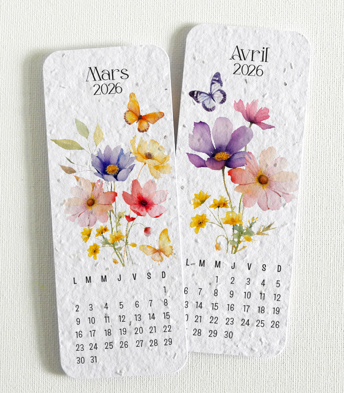 Plantable Calendar Bookmarks Bonne Fête Mamie | Seed Paper Bookmarks ...